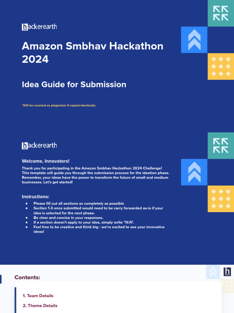 Amazon Smbhav Hackathon 2024 - Idea Guide | PDF | Usability | Cloud Computing
