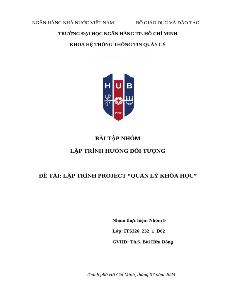 Project báo cáo khoa học môn OOP | PDF