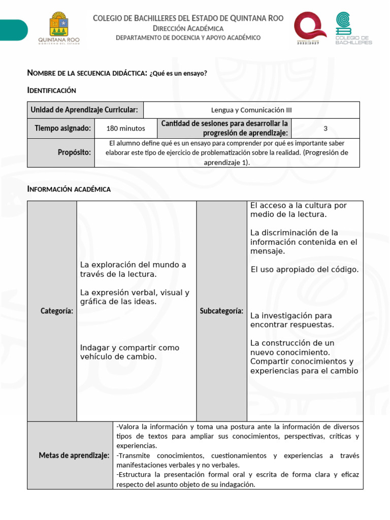 Progresión 1 | PDF | Ensayos | Aprendizaje