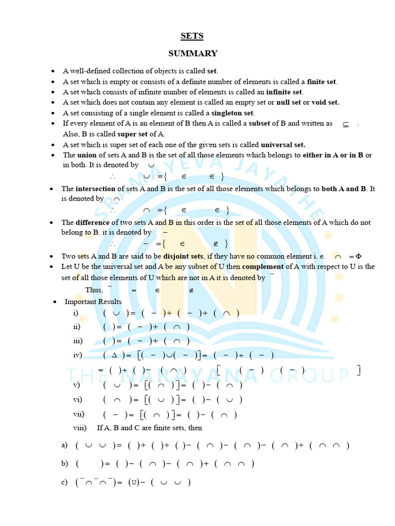 1.SETS | PDF | Set (Mathematics) | Prime Number