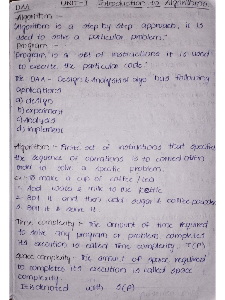 Daa Unit-I | PDF