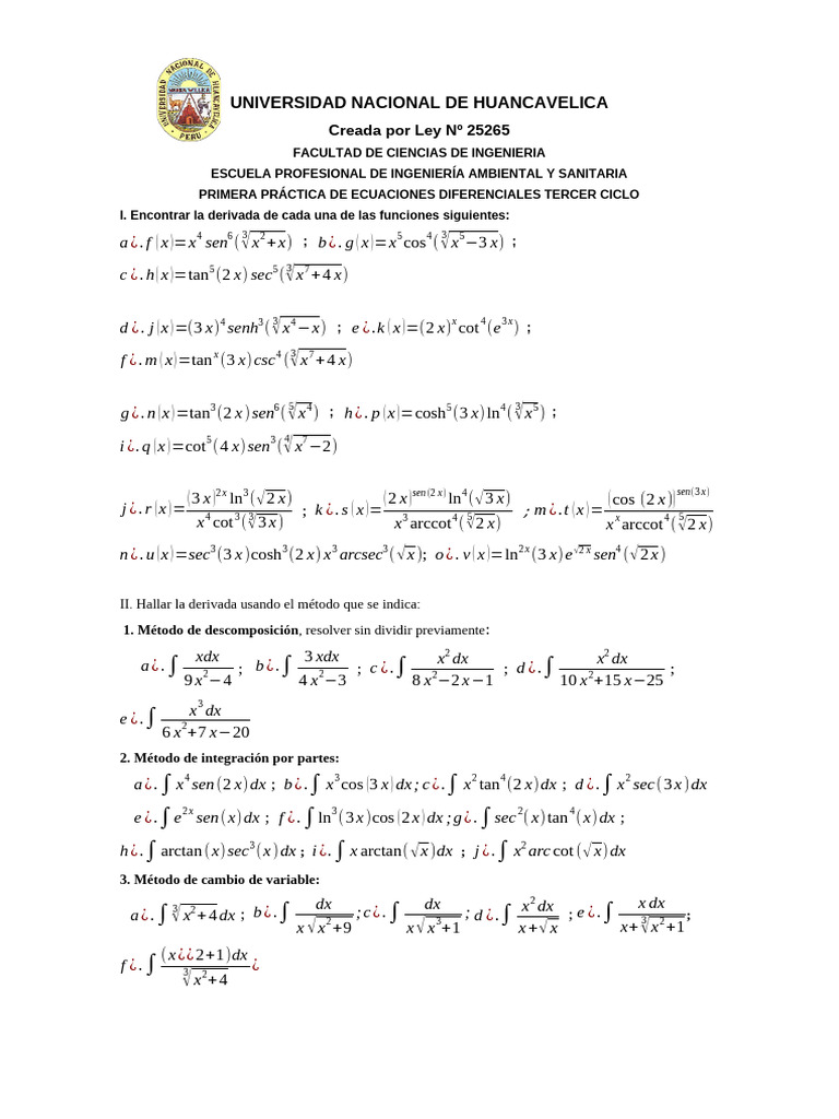 Practica 2024 | PDF | Integral | Sustracción