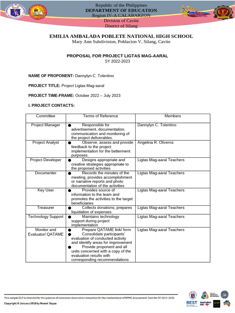 Project Ligtas Mag Aaral | PDF