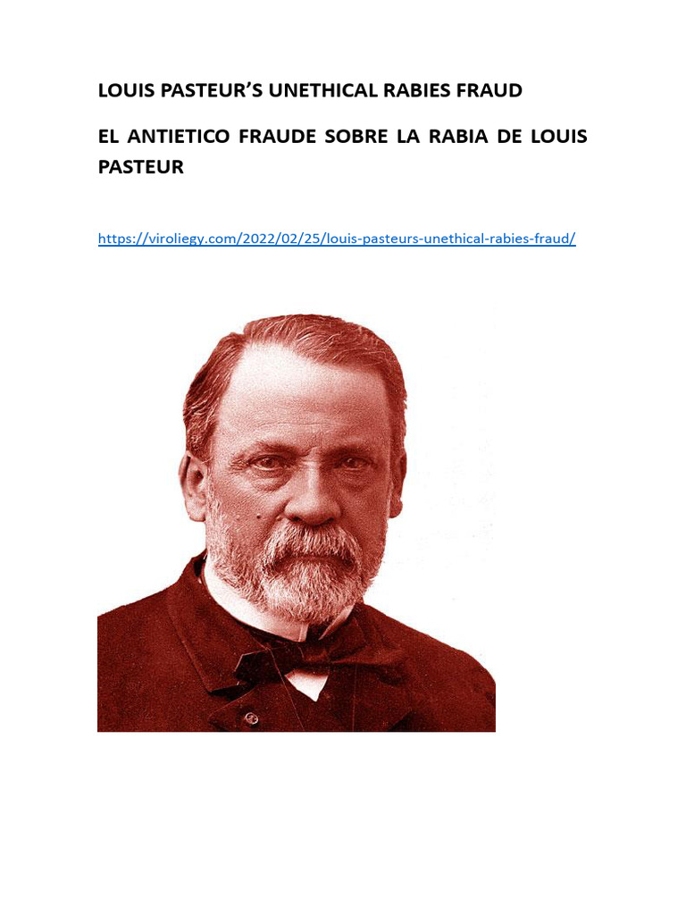 El Farsante de Louis Pasteur | PDF | Rabia | Luis Pasteur