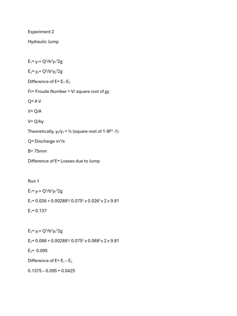 Experiments Calculations | PDF