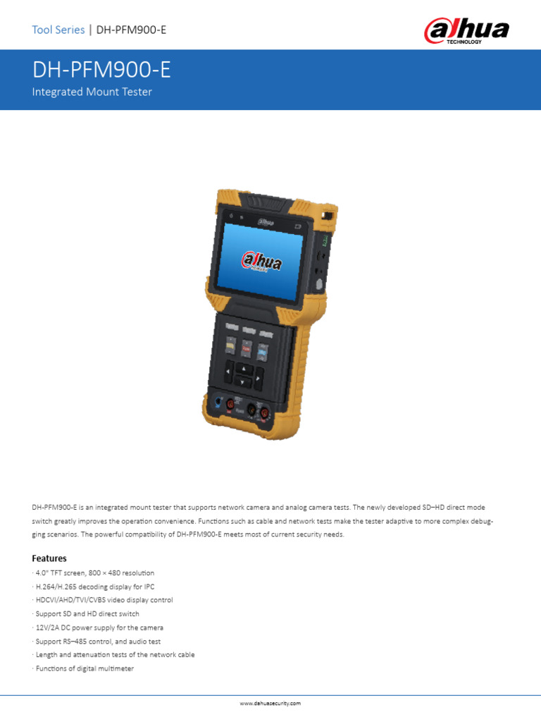 DH-PFM900-E Datasheet 202001301 | PDF | Bit Rate | Video