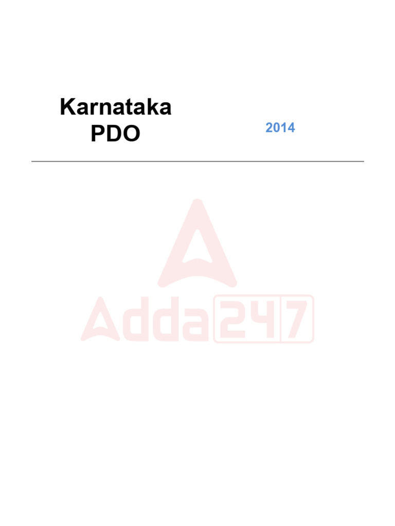 Karnataka RDPR PDO Official Paper Held in 2014 1 | PDF