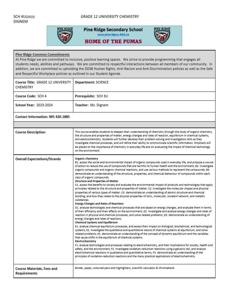 SCH 4U Intro Booklet Outline Safety Calcul | PDF | Significant Figures ...