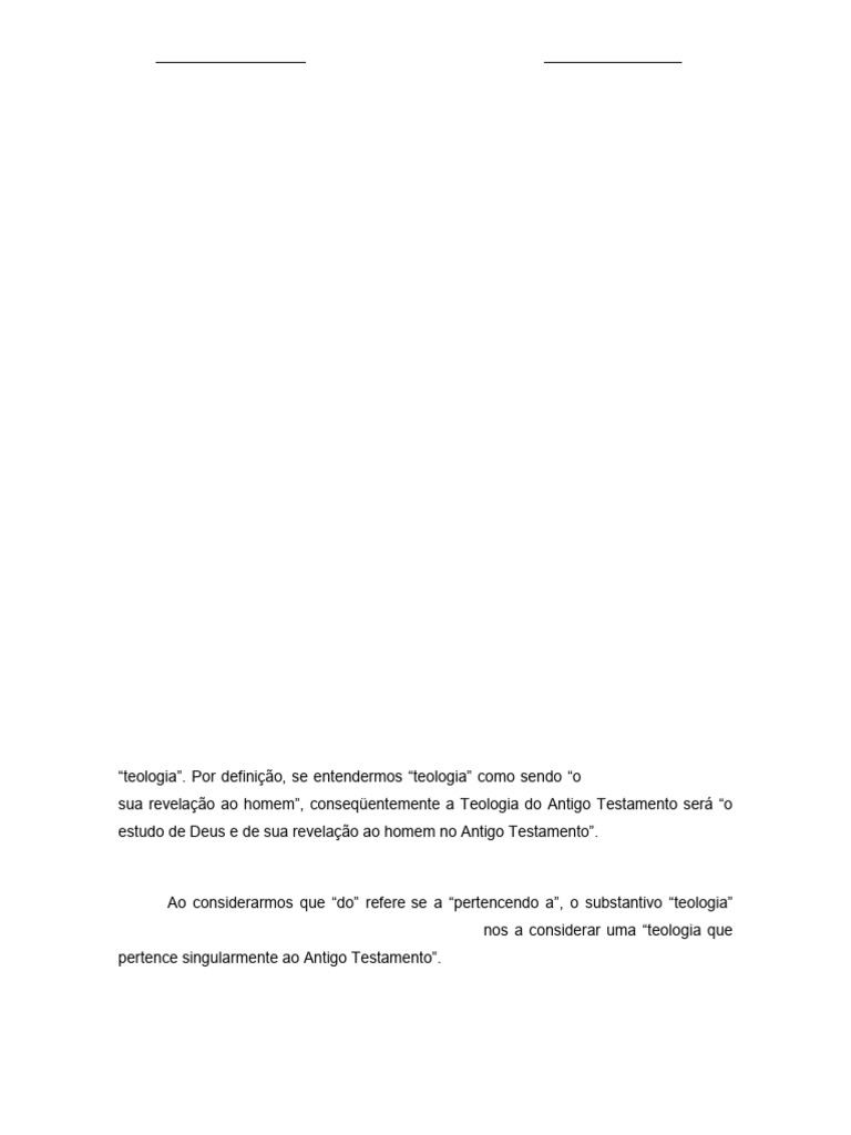 Material Complementar - Aula 3 | PDF | Teologia | Antigo Testamento