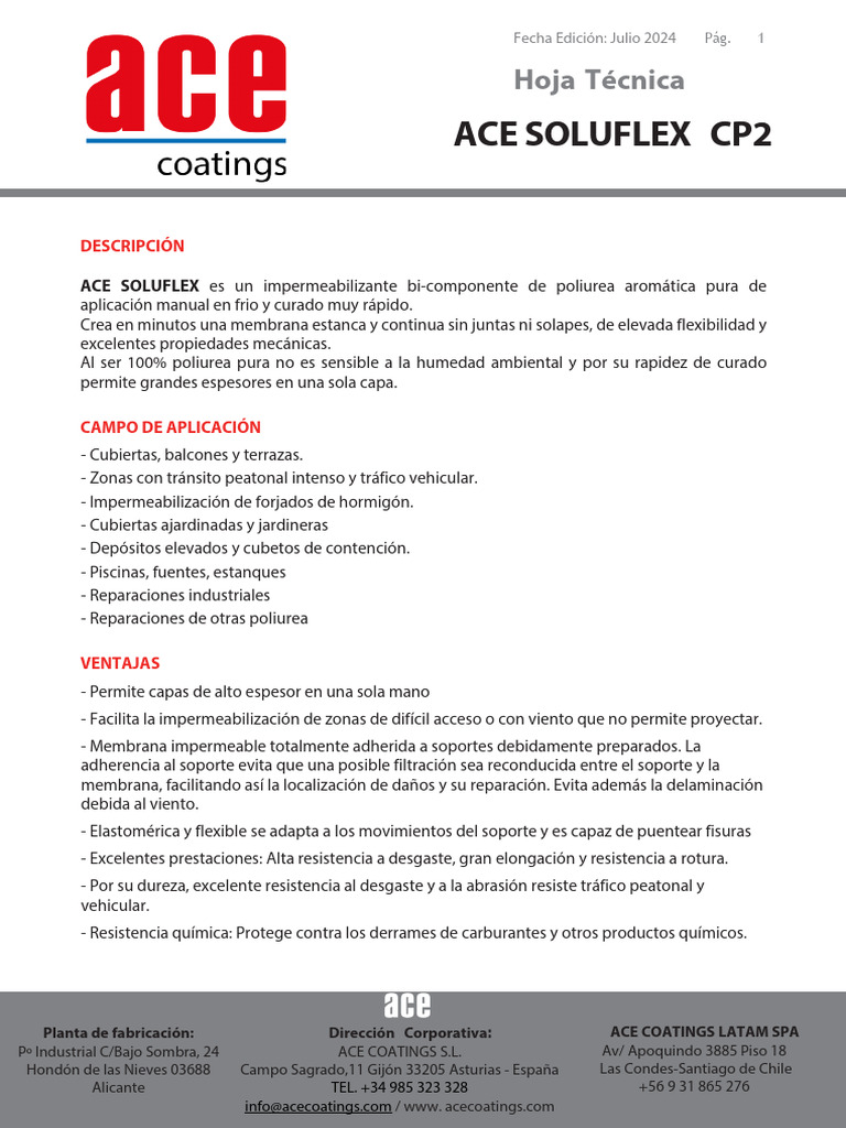 HT ACE SOLUFLEX CP2 Rev04 (1) | PDF | Hormigón | Materiales