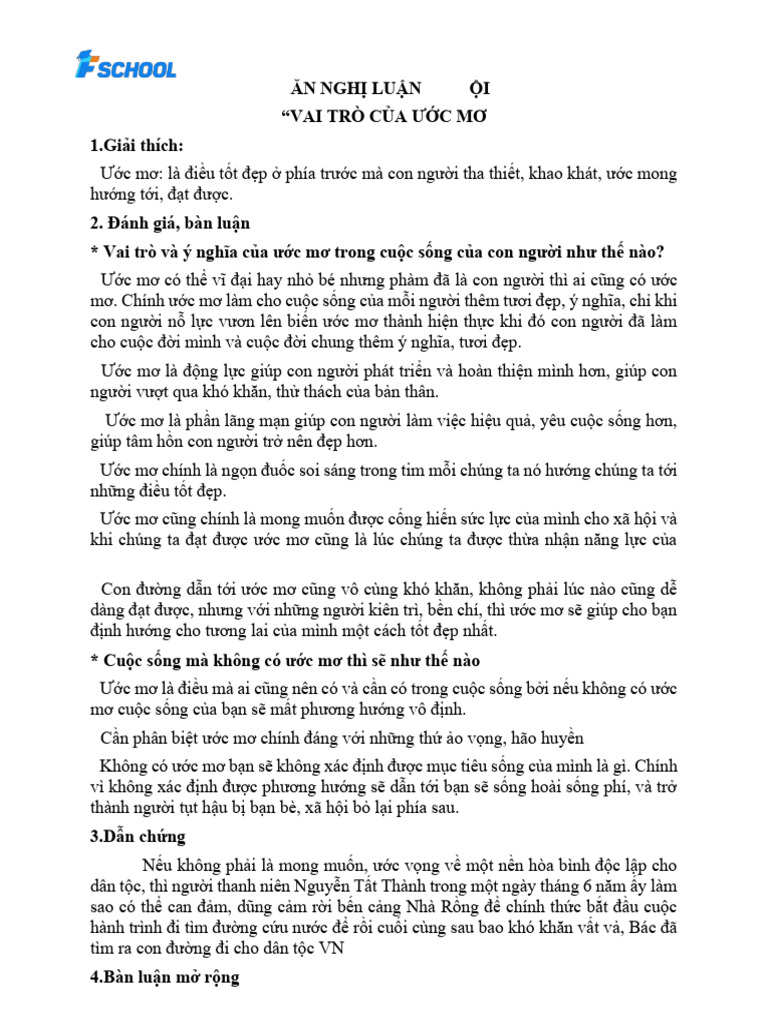 Van Nghi Luan Xa Hoi Vai Tro Cua Uoc Mo 2ca35193fe | PDF