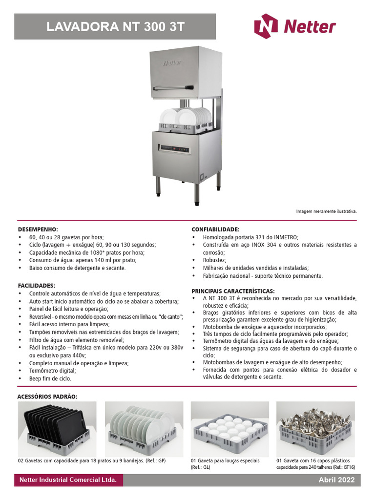 Lavadora NT 300 3T: Desempenho e Recursos | PDF