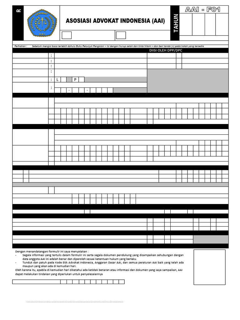 2019 - FORMULIR Kartu Anggota AAI | PDF