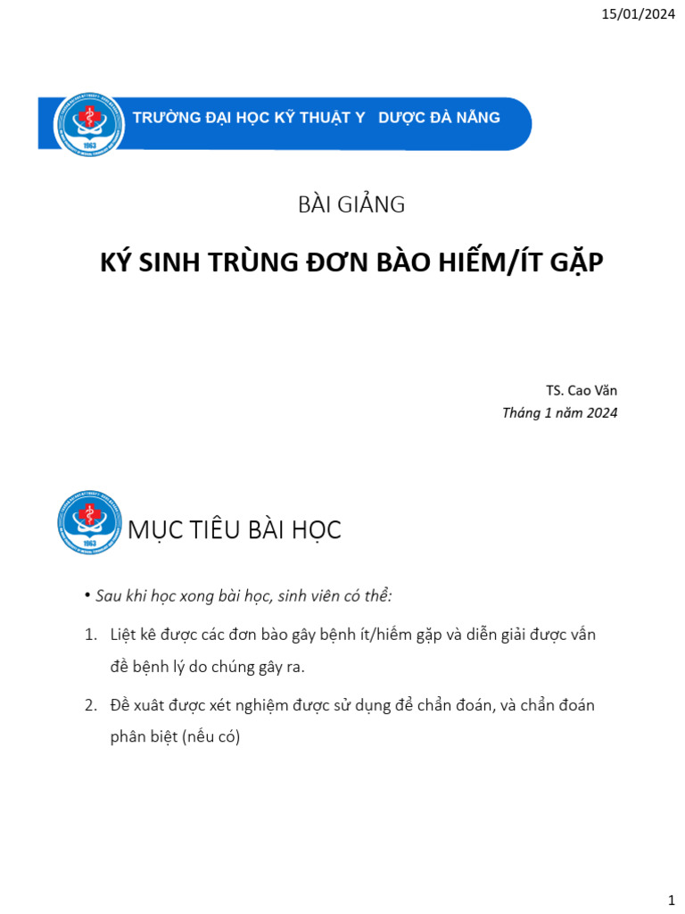 Đơn bào ít gặp - YDK | PDF