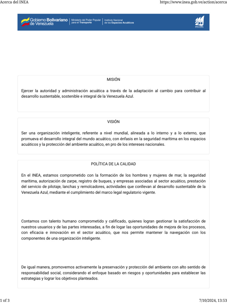 INEA1 | PDF | Venezuela | Desarrollo sostenible