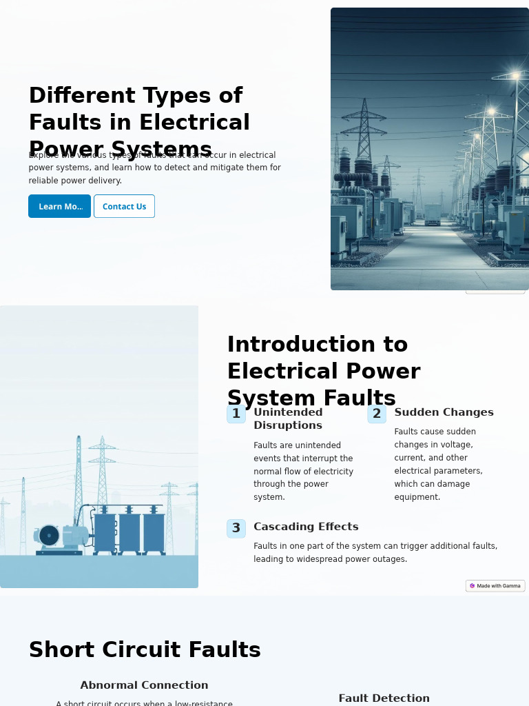 Different Types of Faults in Electrical Power Systems | PDF ...