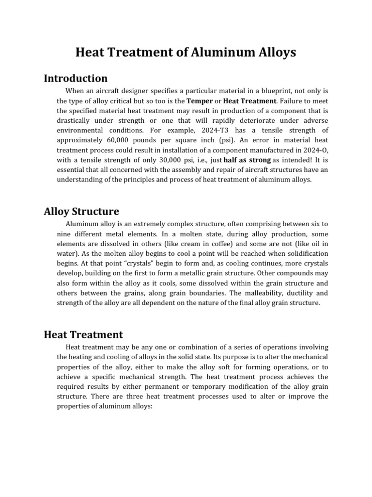 Heat Treatment of Aluminum Alloys | PDF | Heat Treating | Annealing ...