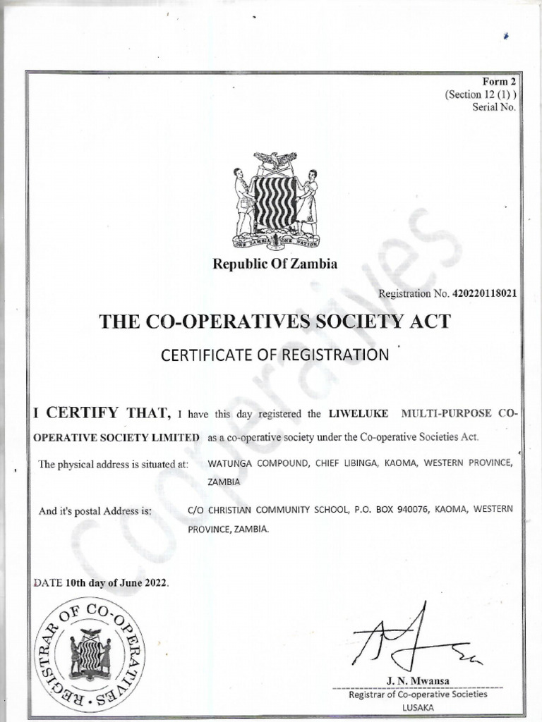 Pacra Business Registration Certificate | PDF