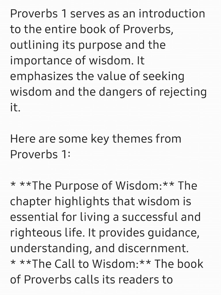 Proverb 1 | PDF