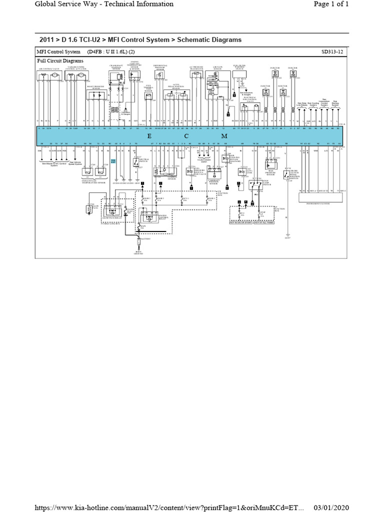 2011 CARENS -D 1.6-TCI-U2-DIAGRAM | PDF | Engines | Mechanical Engineering