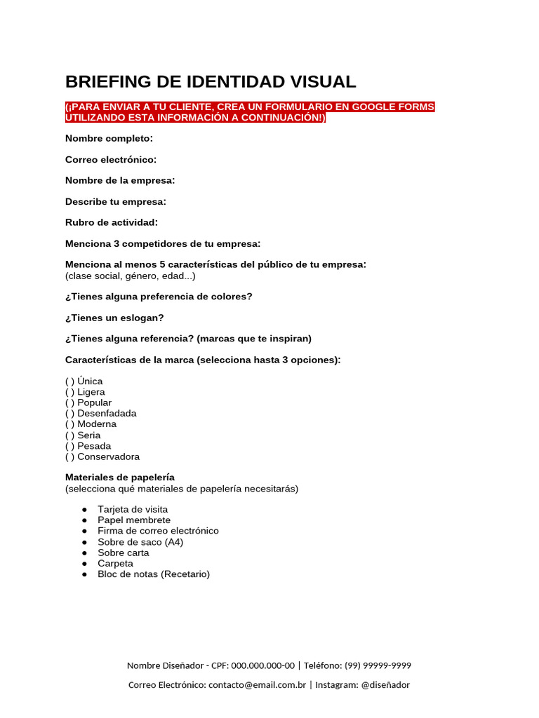 Briefing - Identidad Visual | PDF