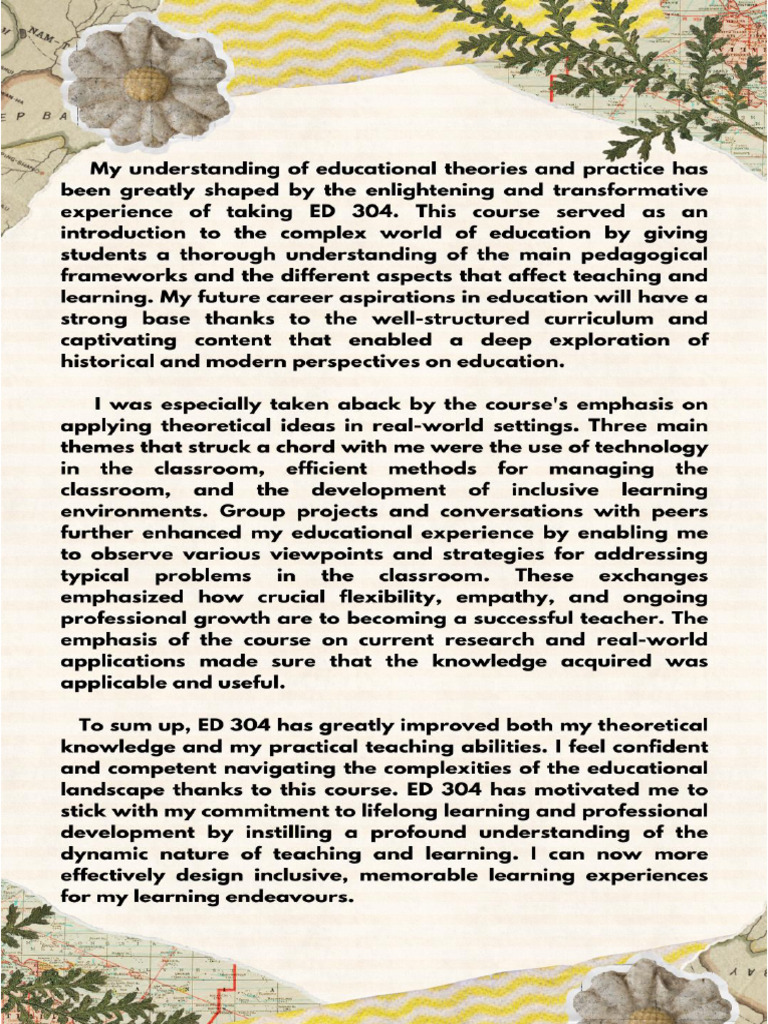 Reflection ED 304 Final | PDF