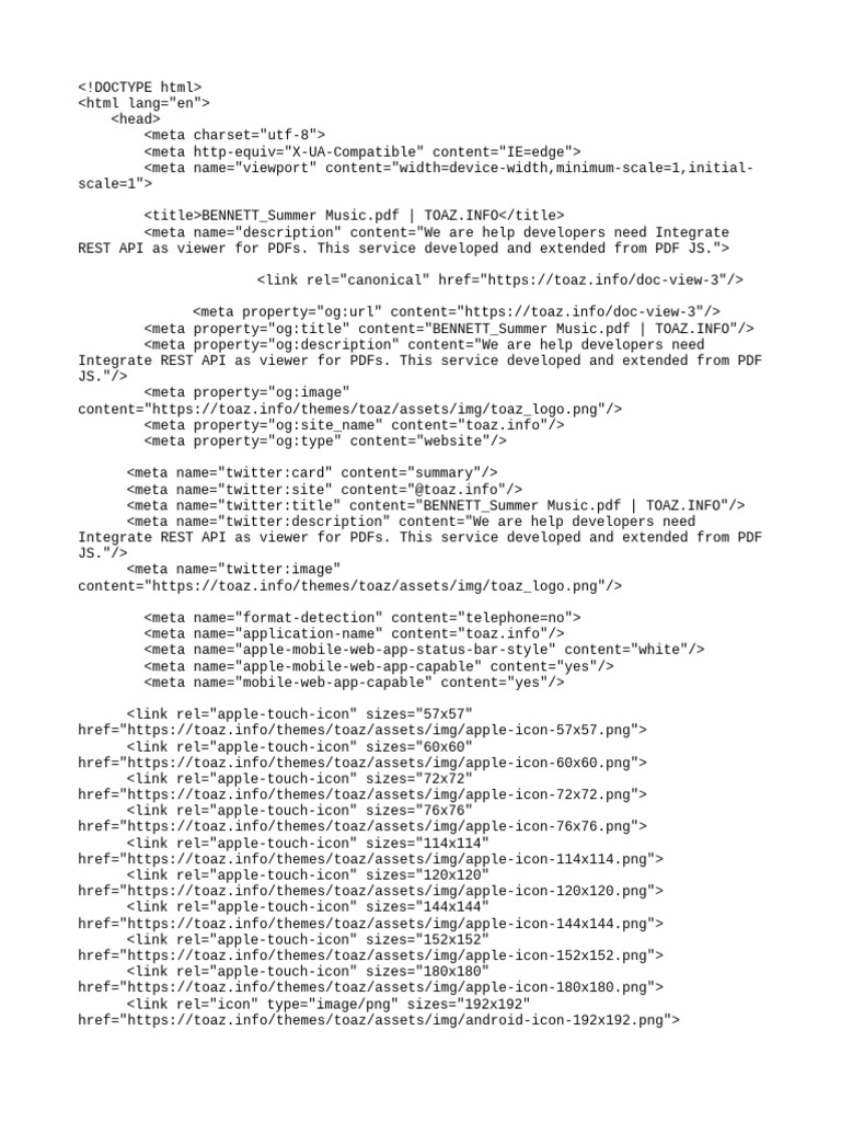 Bennett Summer Music PDF Viewer | PDF | I Cloud | I Pad