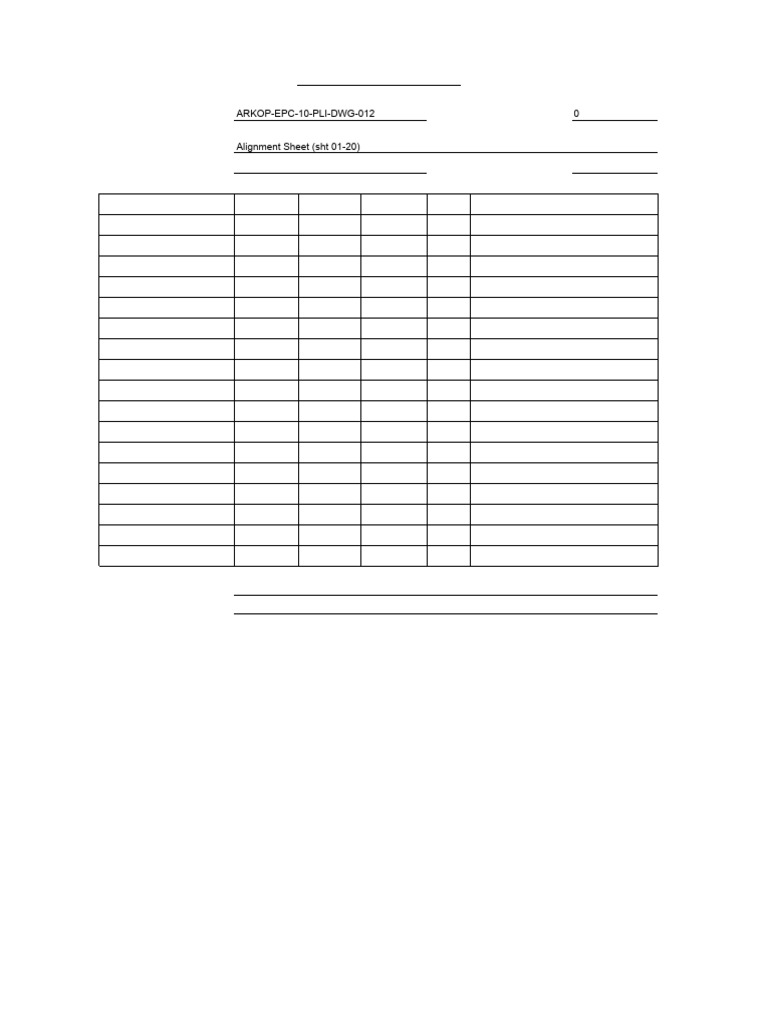 Arkop Epc 10 Pli DWG 012 Alignment Sheet (Sheet 01 20) Rev 0 | PDF