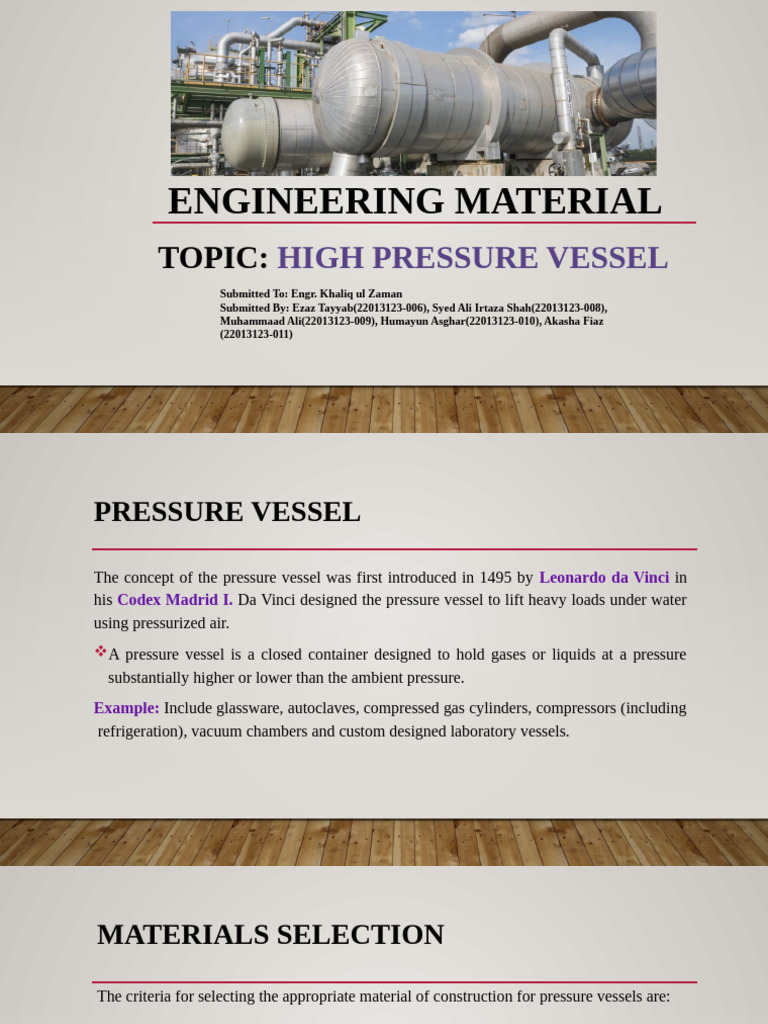 High Pressure Vessel Materials Guide | PDF | Steel | Stainless Steel