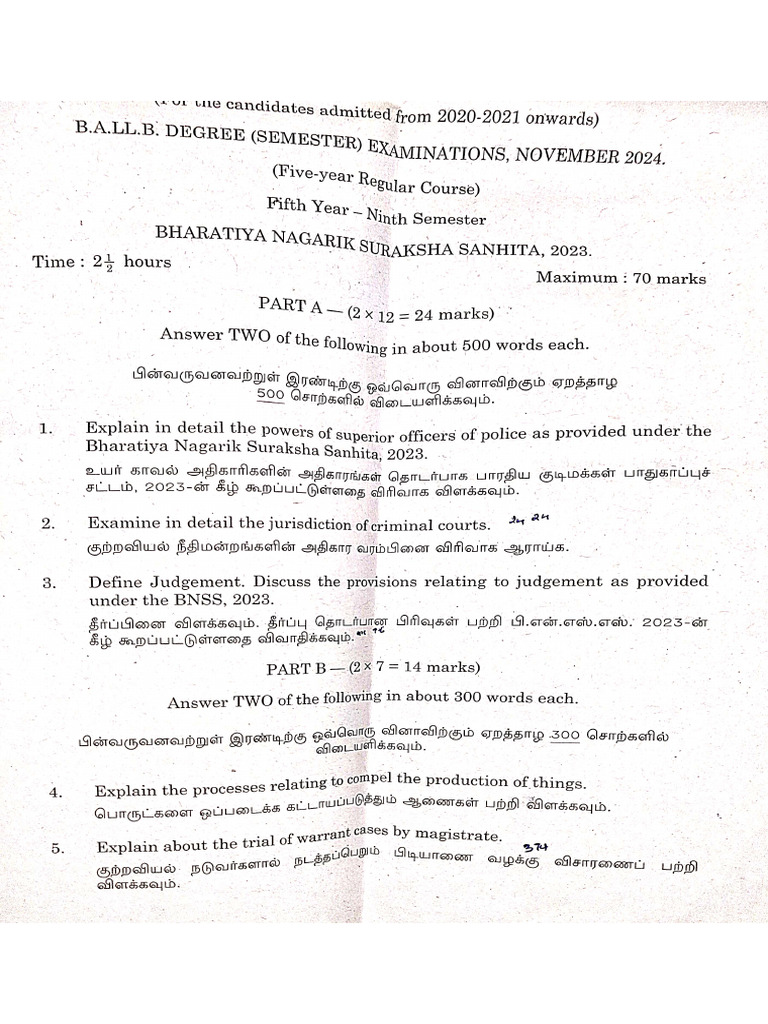 Bnss Questions | PDF