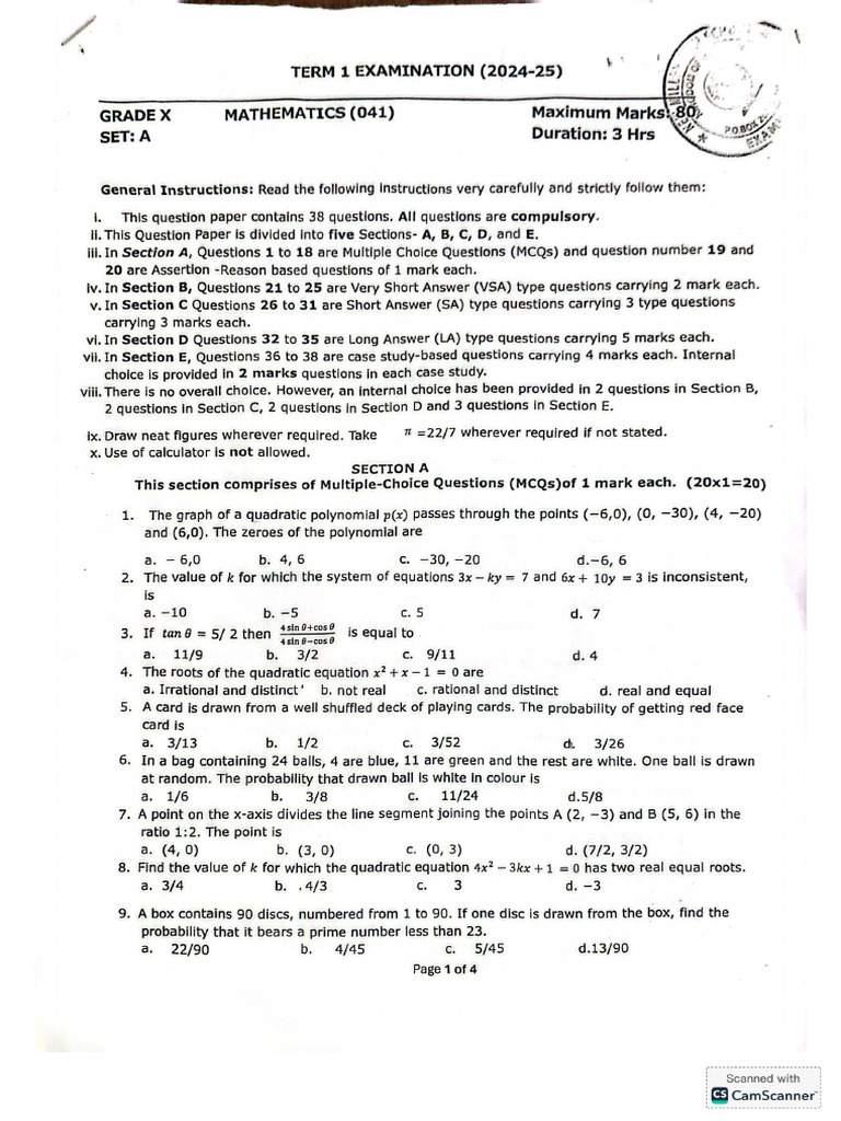 Math Halfyearly Papers | PDF