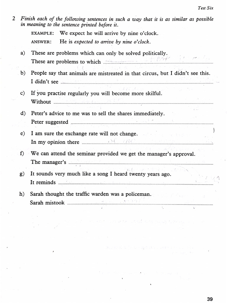 Morris and Stanton - Test Yourself For Proficiency - Test 6 - WITH KEY ...