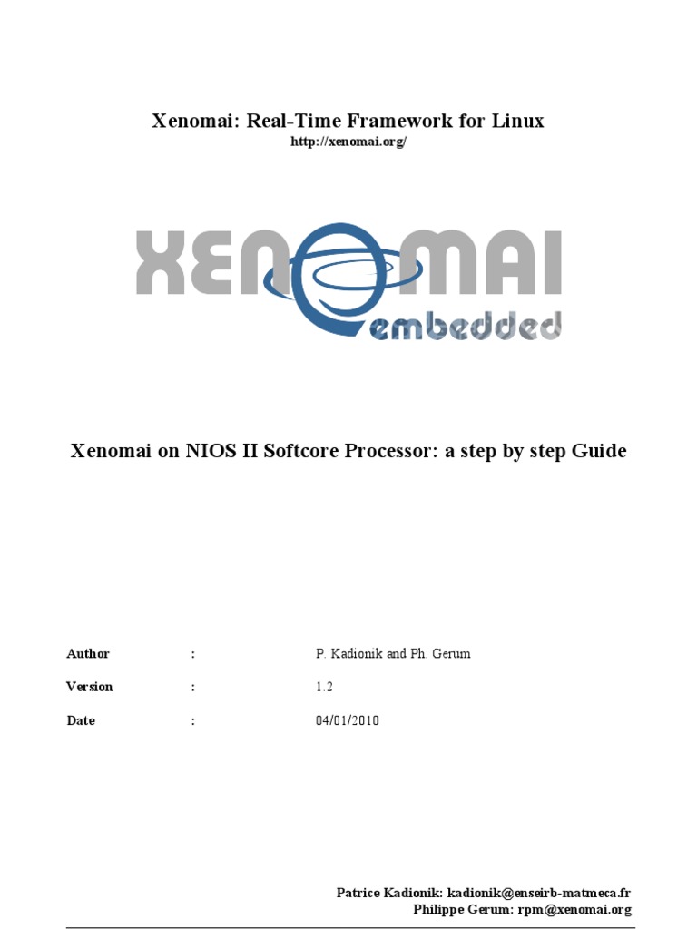 Xenomai On NIOS II Softcore Processor Guide-V1.2 | PDF | Field Programmable Gate Array ...