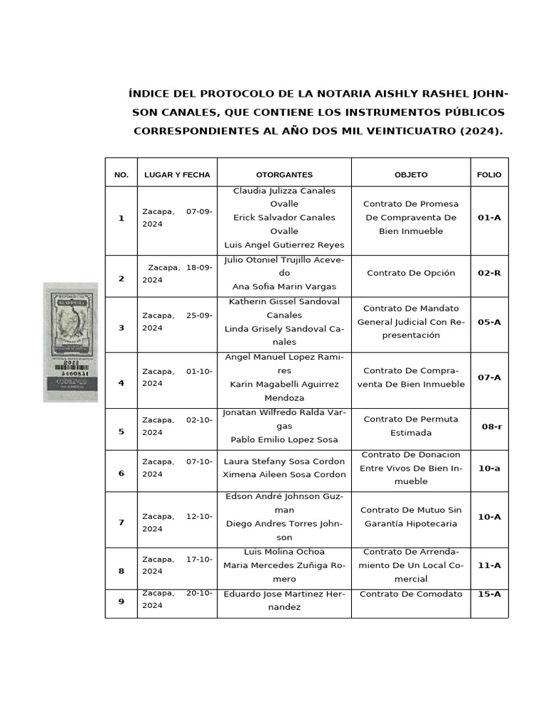 Protocolo Notarial 2024: Instrumentos Públicos | PDF | Ley común ...