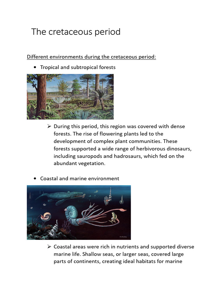 The cretaceous period | PDF | Cretaceous | Dinosaurs