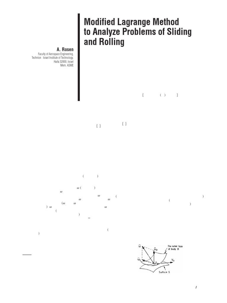 Modified Lagrange Method To Analyze Problems of Sliding and Rolling ...
