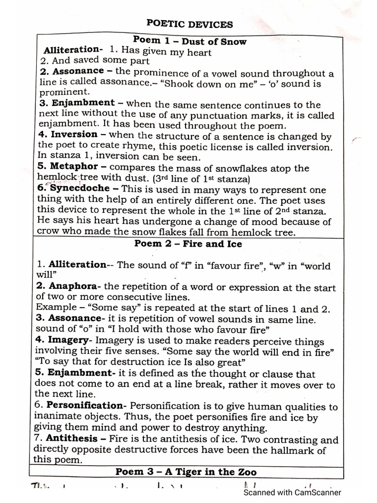 Poetic Devices Class 10 English | PDF