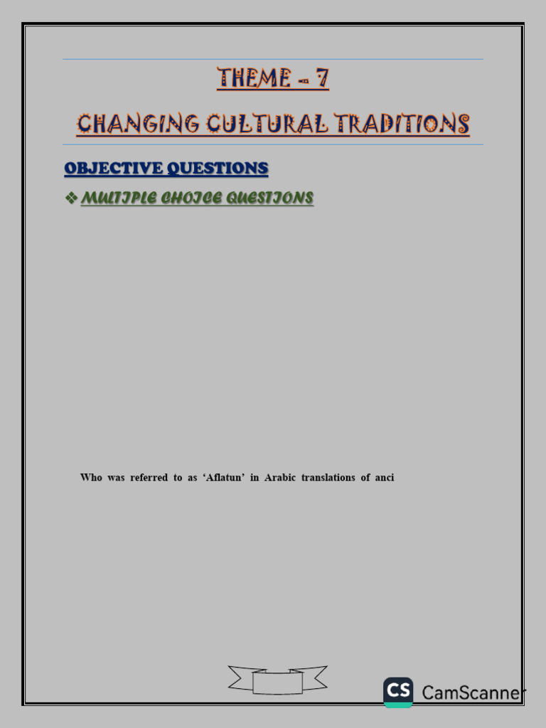 7-Changing Cultural Traditions | PDF | Renaissance | Humanism