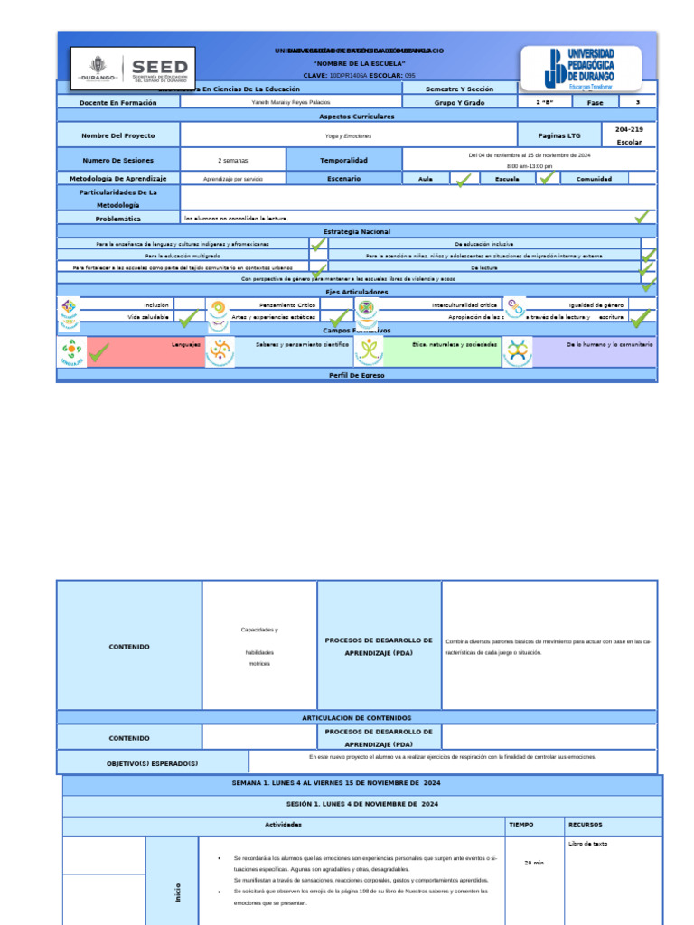 YANET | PDF | Aprendizaje | Escuelas