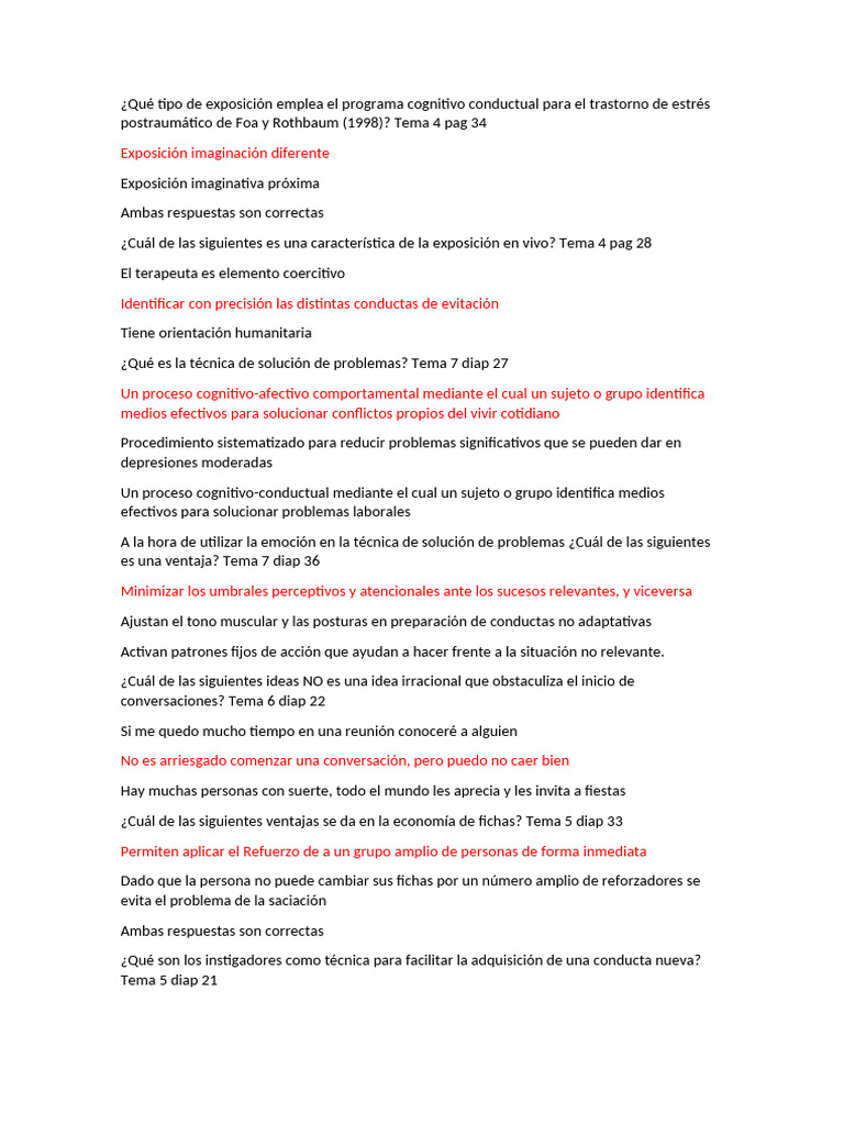 Qué Tipo de Exposición Emplea El Programa Cognitivo Conductual para El ...