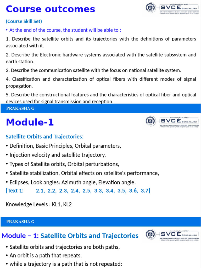 BEC515D - SatComm - Module1 | PDF | Apsis | Orbit
