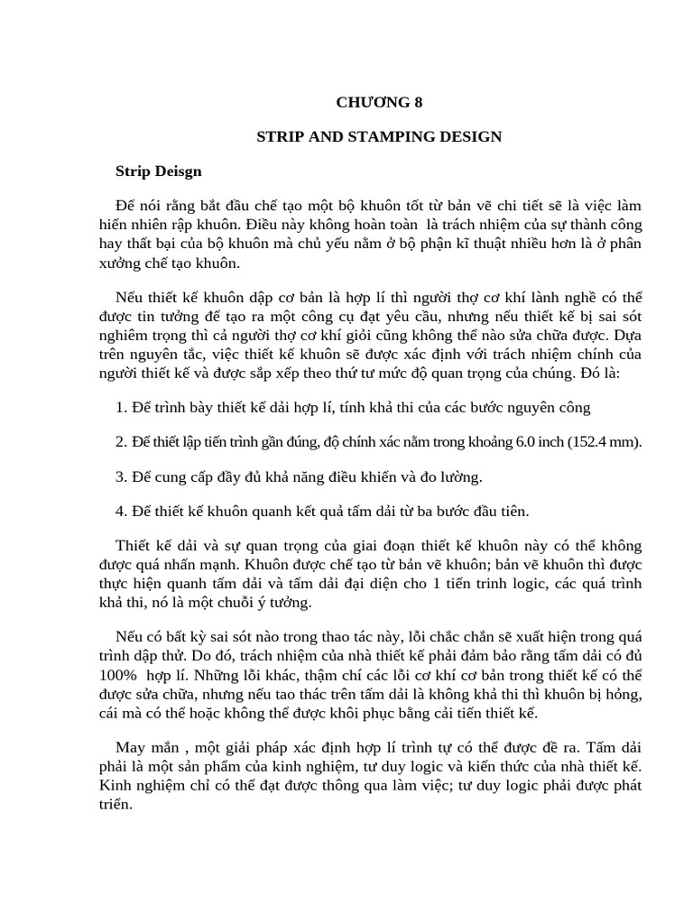 Chương 8 Strip and Stamping Design | PDF