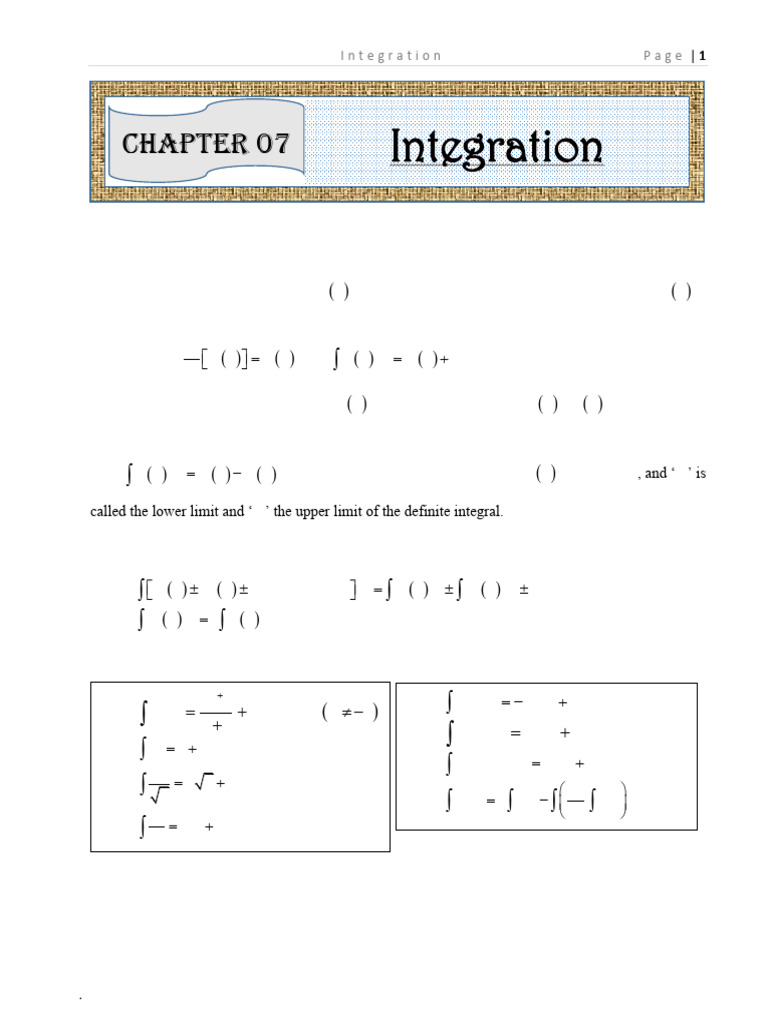 7 Chapter 07 (Integration) | PDF | Integral | Function (Mathematics)