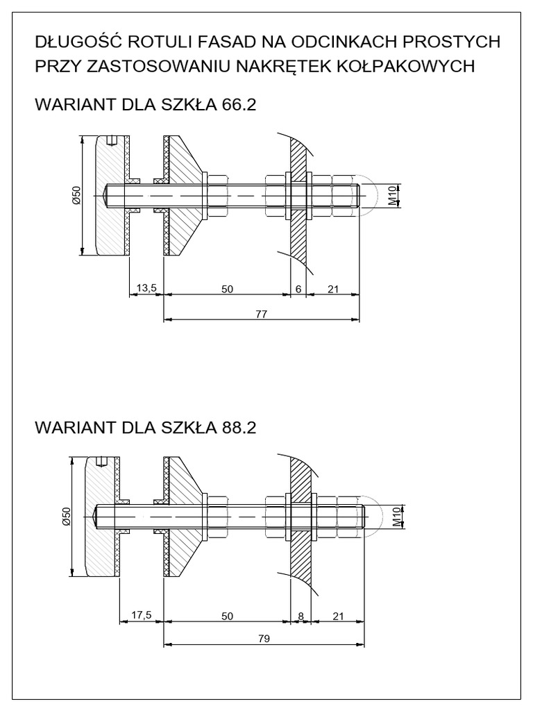 Długości Rotuli Przy Zastosowaniu Nakrętek Kołpakowych | PDF