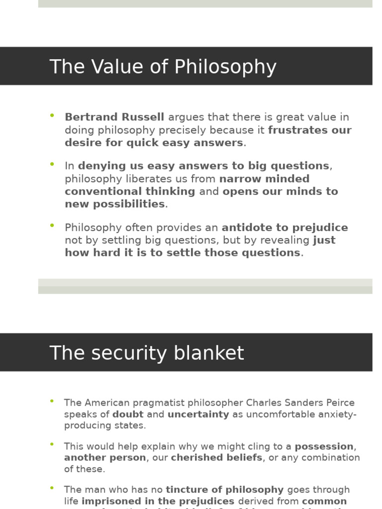 The Value of Philosophy 3 | PDF