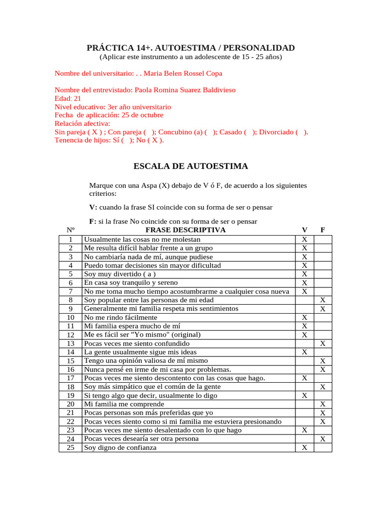 ADOLESCENCIA 2024. PRÁC 14+. Autoestima. Personalidad | PDF ...