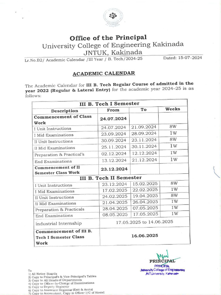 Academic Calender (Regular, Lateral Entry & ICP) III B. Tech II ...