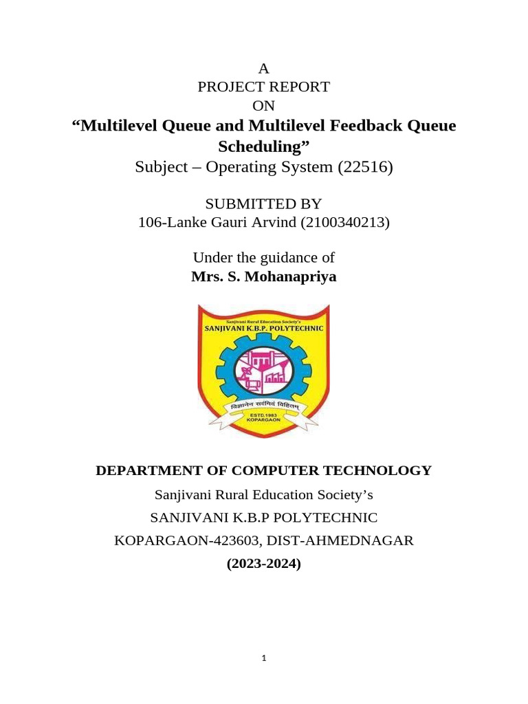 5th Sem - Osy Microproject | PDF | Scheduling (Computing) | Computing