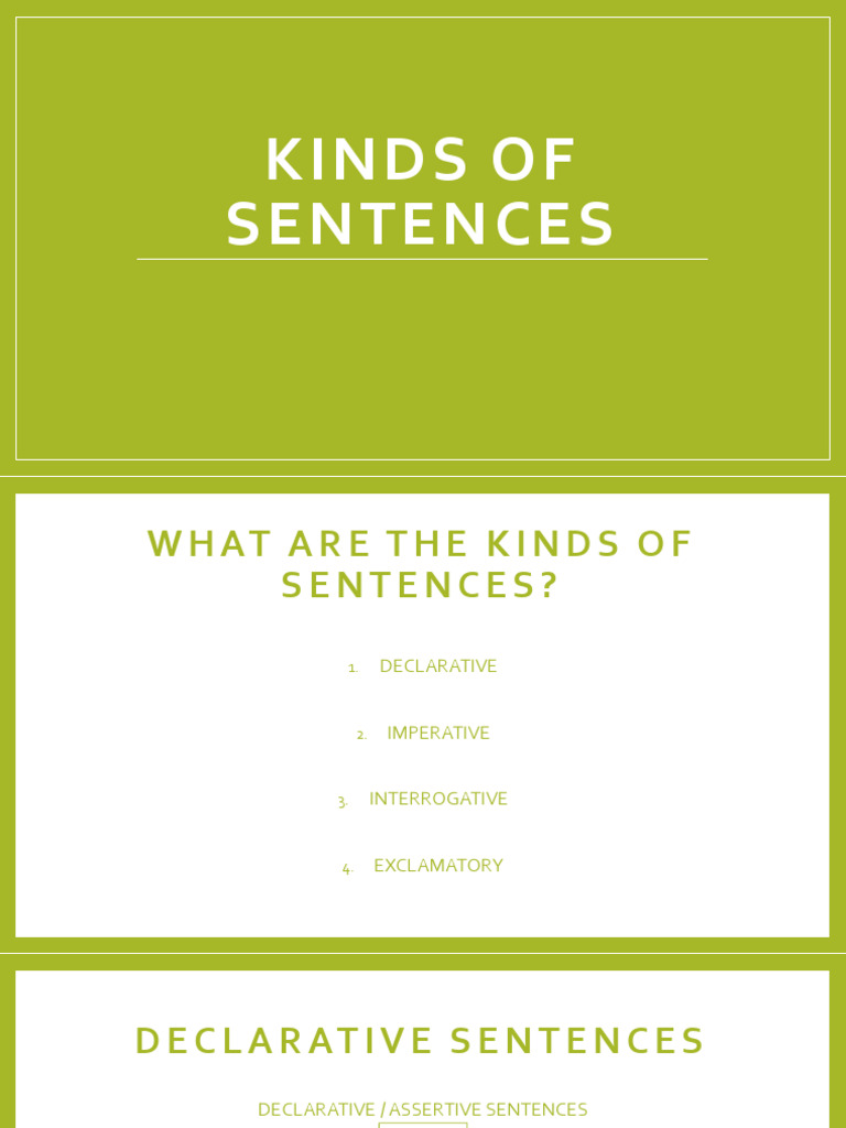 TYPES OF SENTENCES | PDF | Language Mechanics | Grammar