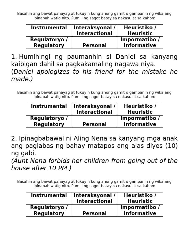 Filipino Test | PDF